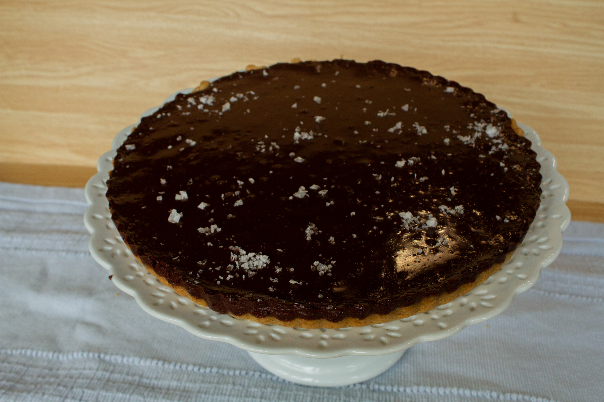 Salted Dark Chocolate Tart with Rye Crust - Sisu Homemaker